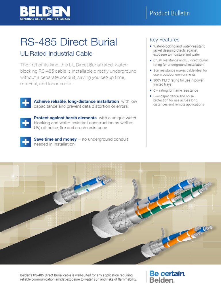 RS-485 Direct Burial: UL-Rated Industrial Cable | PDF | Electricity ...