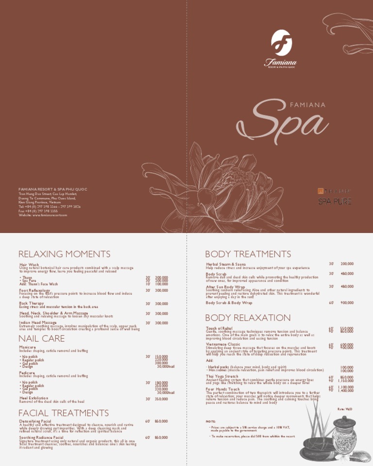Famiana: Famiana Resort & Spa Phu Quoc | PDF | Massage | Relaxation ...