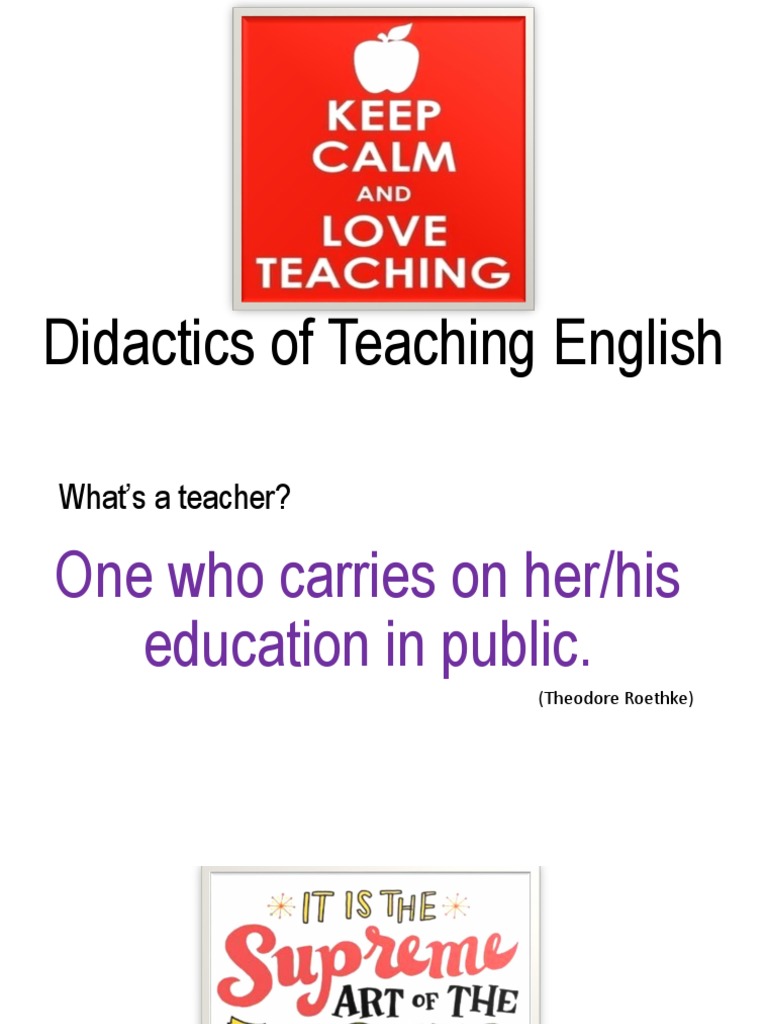1 Didactics of Teaching English | PDF | Teachers | Learning