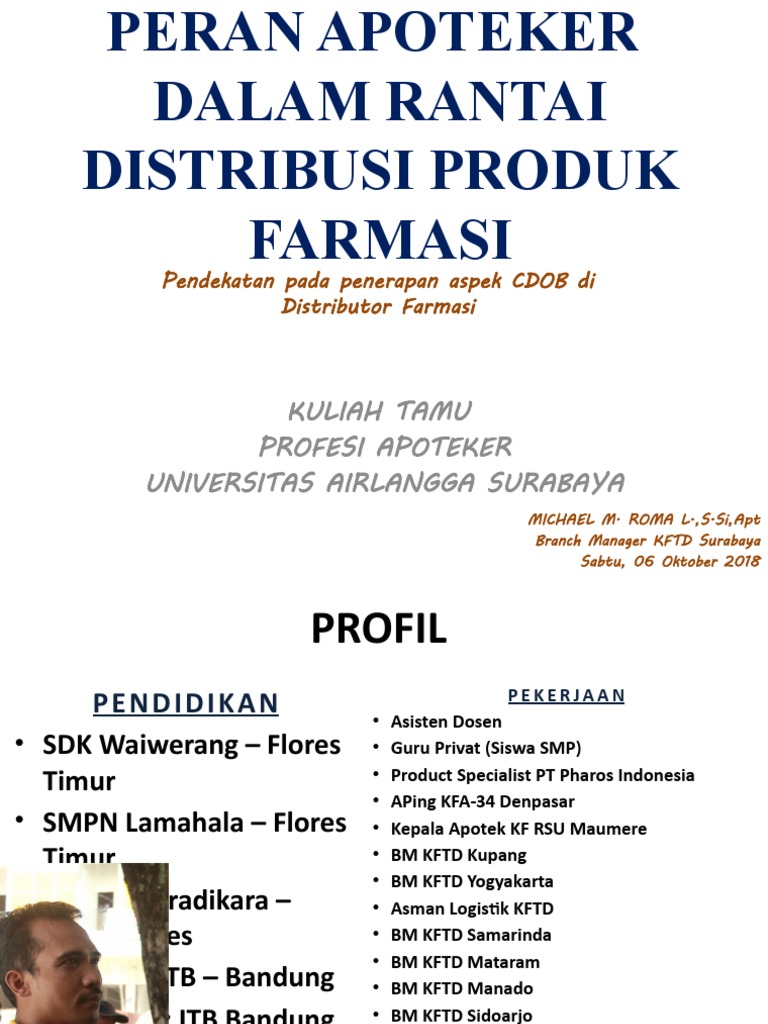 Peran APOTEKER Dalam Distribusi (CDOB) | PDF