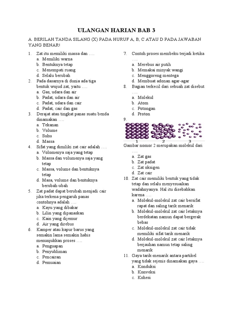 Ulangan Harian Bab 3 | PDF