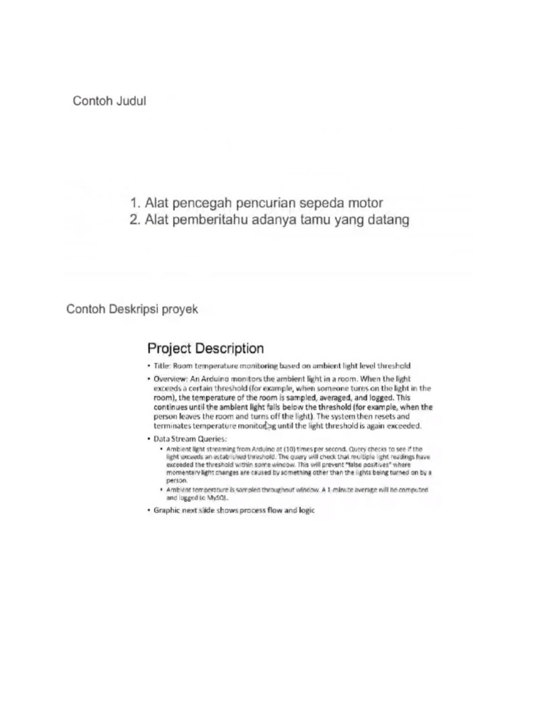 Contoh Format Rancangan Projek | PDF