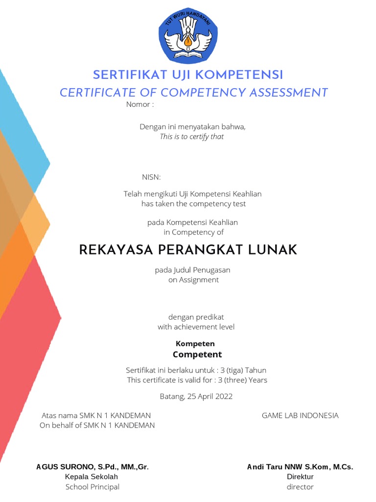 Sertifikat Uji Kompetensi | PDF