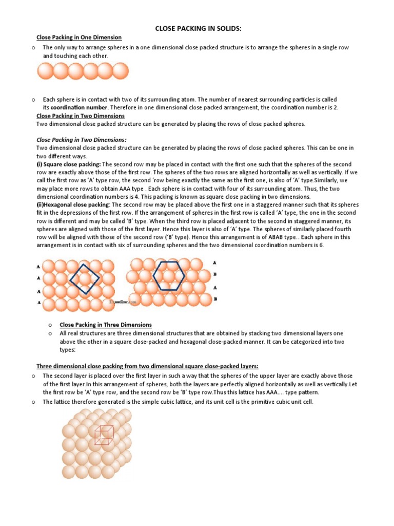 Close Packing in Solids | PDF | Polytopes | Euclidean Geometry