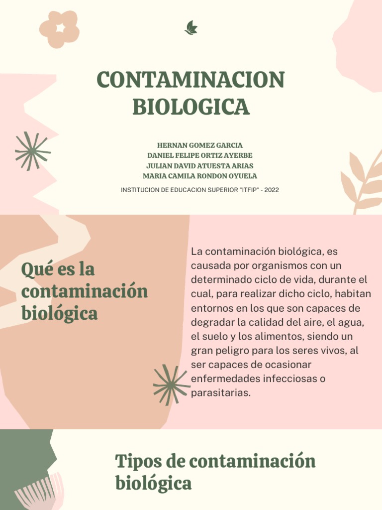 Contaminación Biológica: Tipos y Ejemplos | PDF | Infección | Contaminación