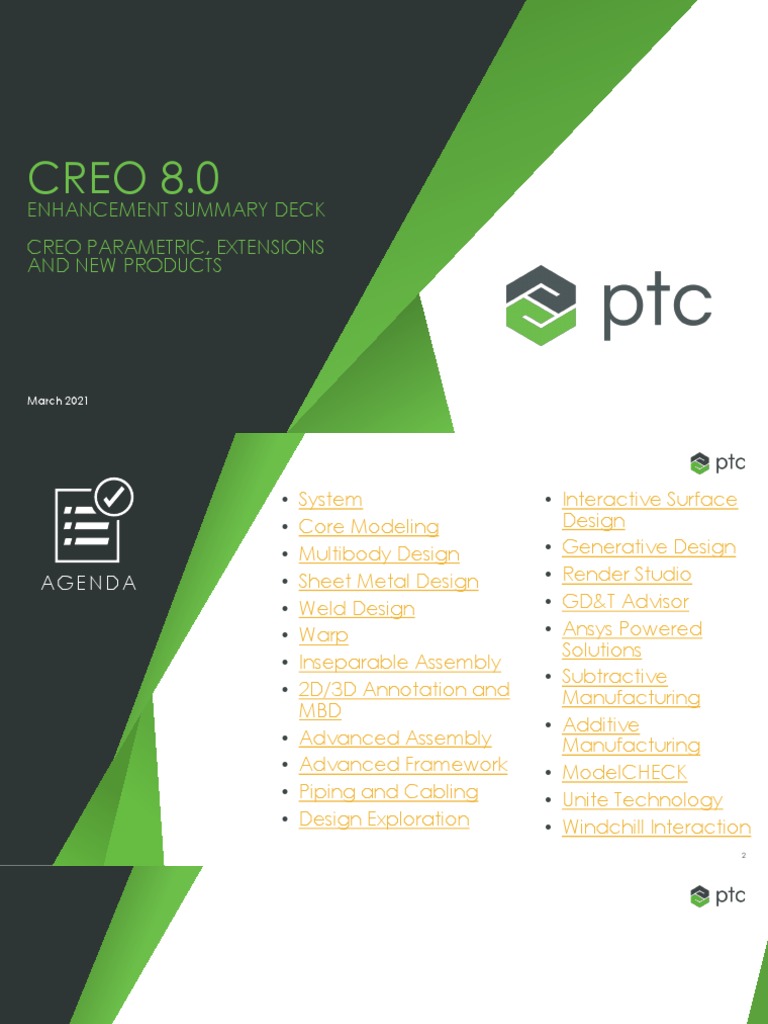 Creo 80 Enhancement Summary Deck | PDF | Sheet Metal | Java (Programming Language)