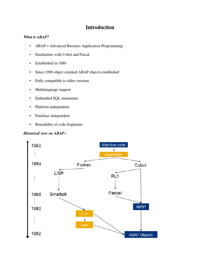 Introduction To ABAP | PDF | Computer Architecture | Software