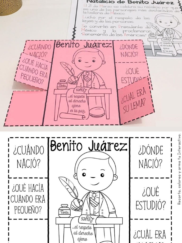 Actividades para Trabajar El Natalicio de Benito Juarez | PDF