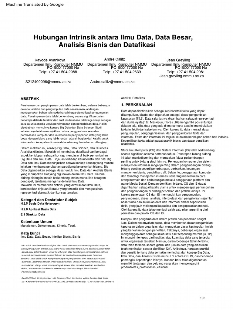 Kayode Ayankoya, Andre Calitz, And Jean Greyling. 2014. Intrinsic ...