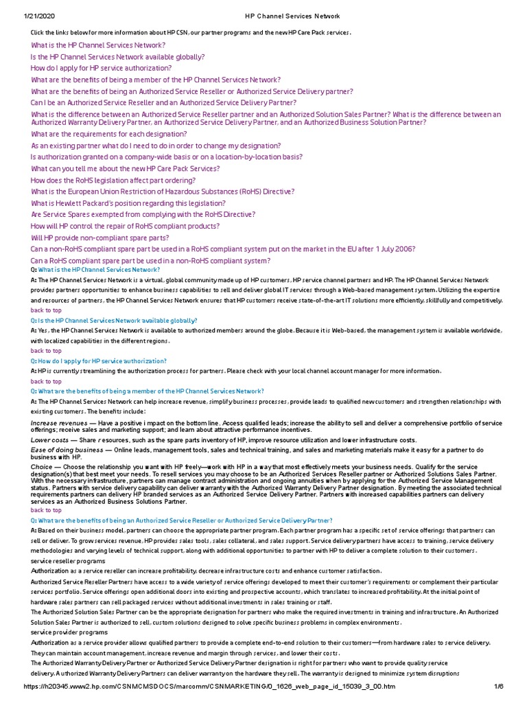 HP Channel Services Network | PDF | Career & Growth | Finance & Money ...