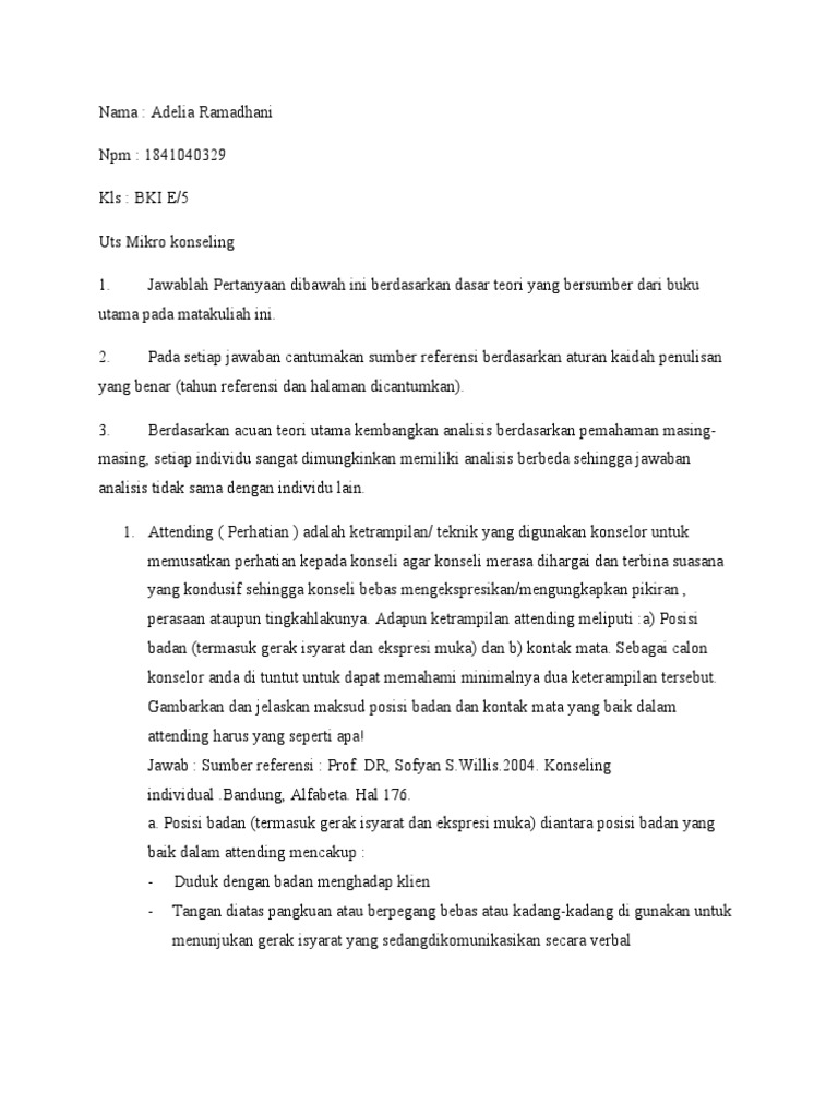 Uts Mikro Konseling | PDF
