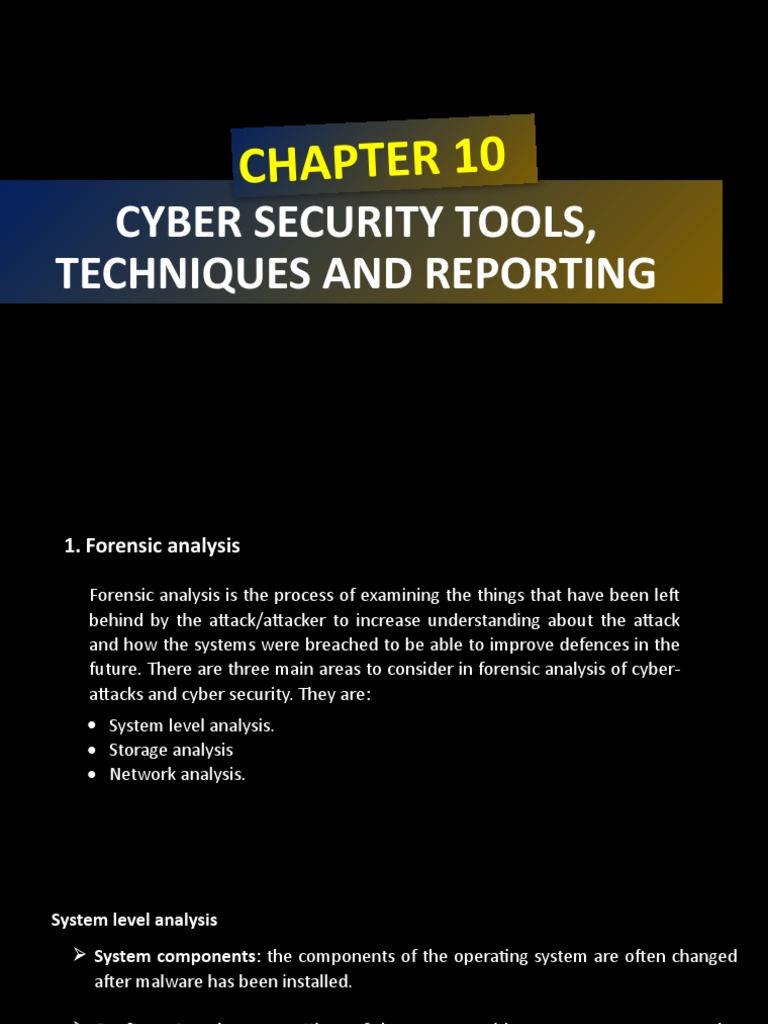 Cyber Security Tools, Techniques and Reporting | PDF
