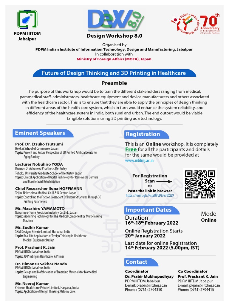 Dew 8.0 Poster IIITDMJ | PDF | Health Care | 3 D Printing