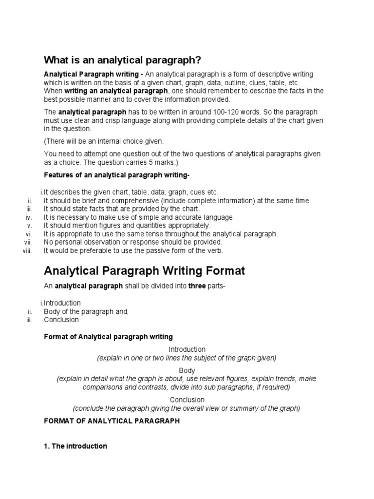 Analytical Paragraph Writing Guide | PDF | Chart | Paragraph