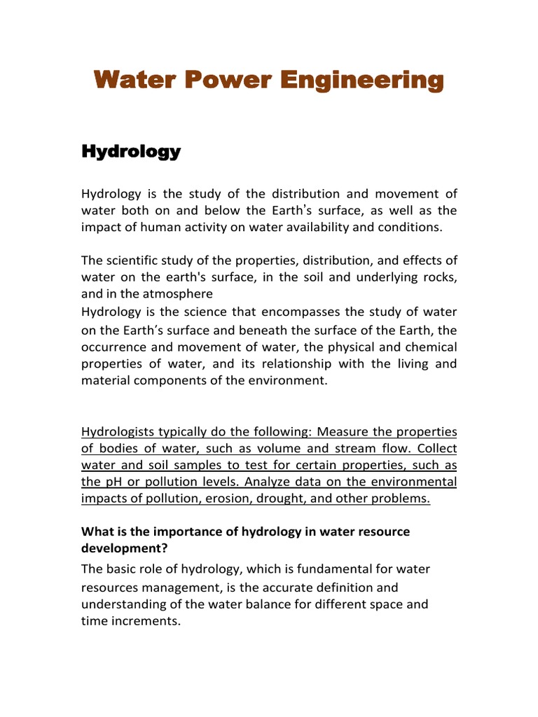 Water Power Engineering | PDF | Hydroelectricity | Dam