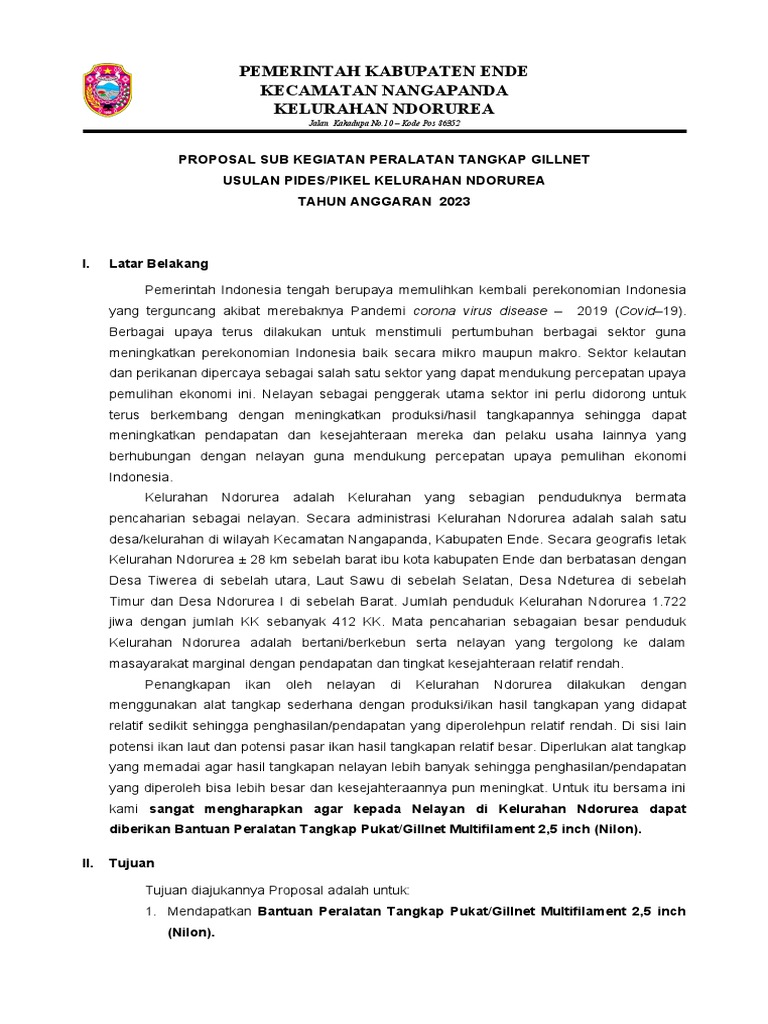Proposal Bantuan Perahu Nelayan 2023 | PDF