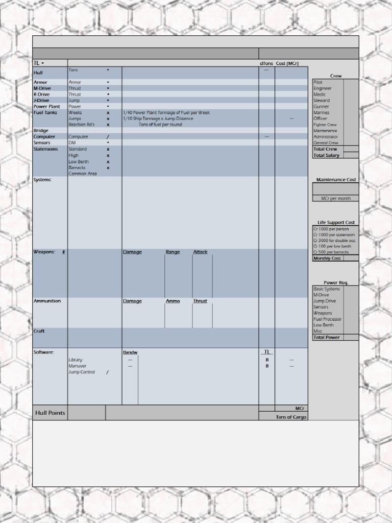 Blank New Ship Sheet | PDF