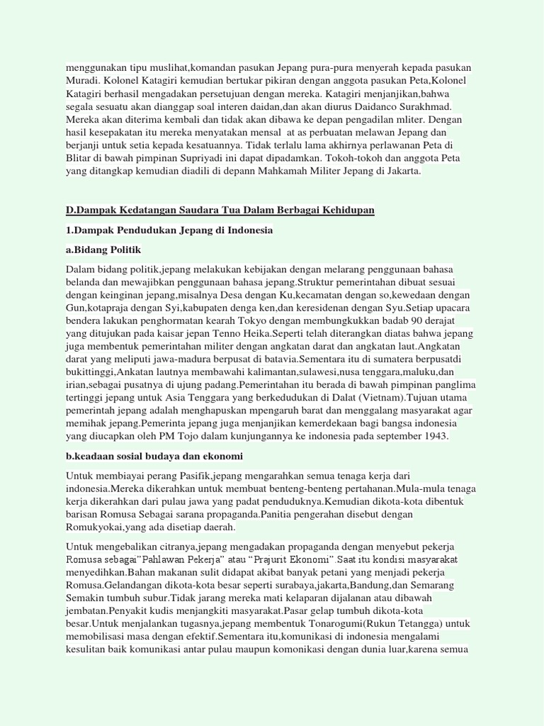 Dampak Pendudukan Jepang | PDF | Politik | Perjalanan