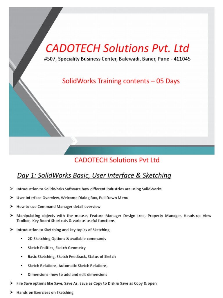 SolidWorks Training Course Overview | PDF | Sheet Metal | Metal Fabrication