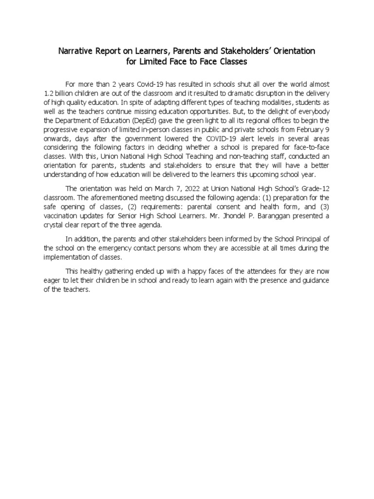 Narrative Report On Learner | PDF