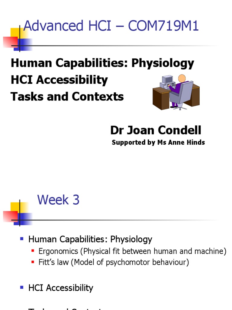 Advanced HCI - COM719M1: Human Capabilities: Physiology HCI ...