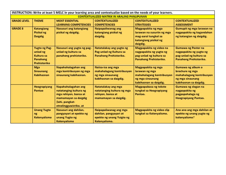 Contextualized Matrix | PDF