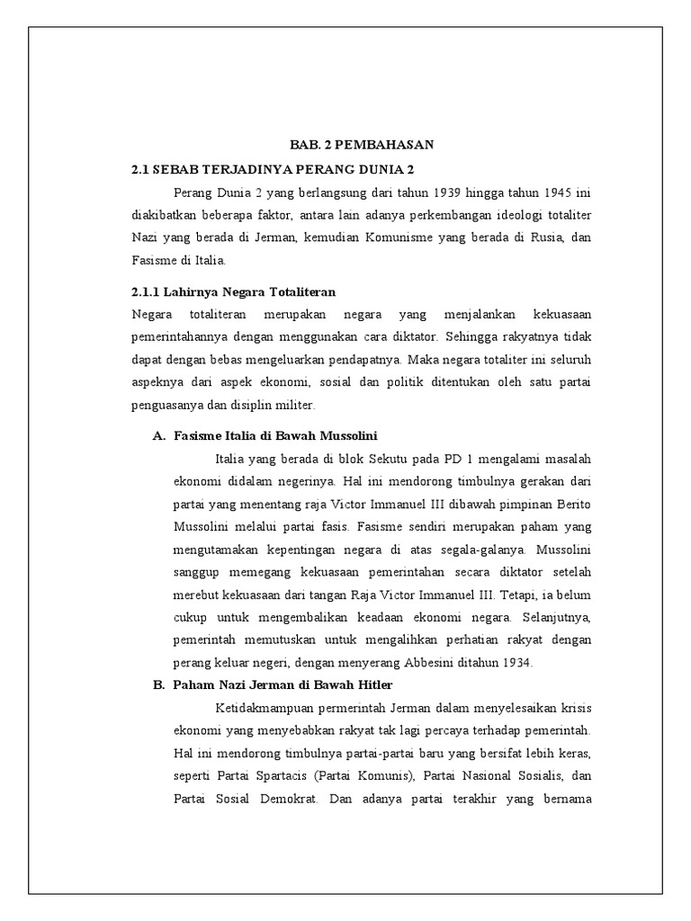 Dampak Perang Dunia 1 Dan Perang Dunia 2 Terhadap Pergerakan Nasional ...