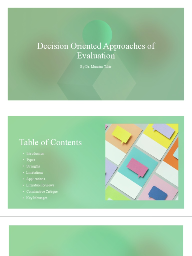 Decision-Oriented Evaluation Approaches | PDF