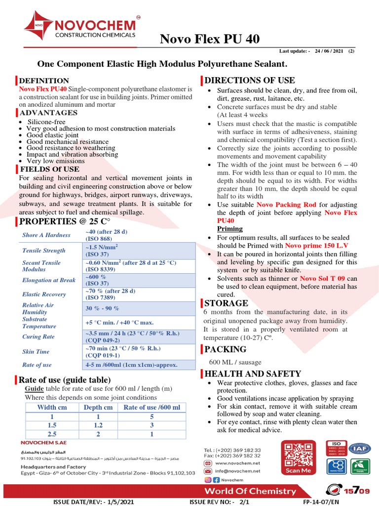 Novo Flex Pu 40 | Descargar gratis PDF | Elasticity (Physics) | Humidity