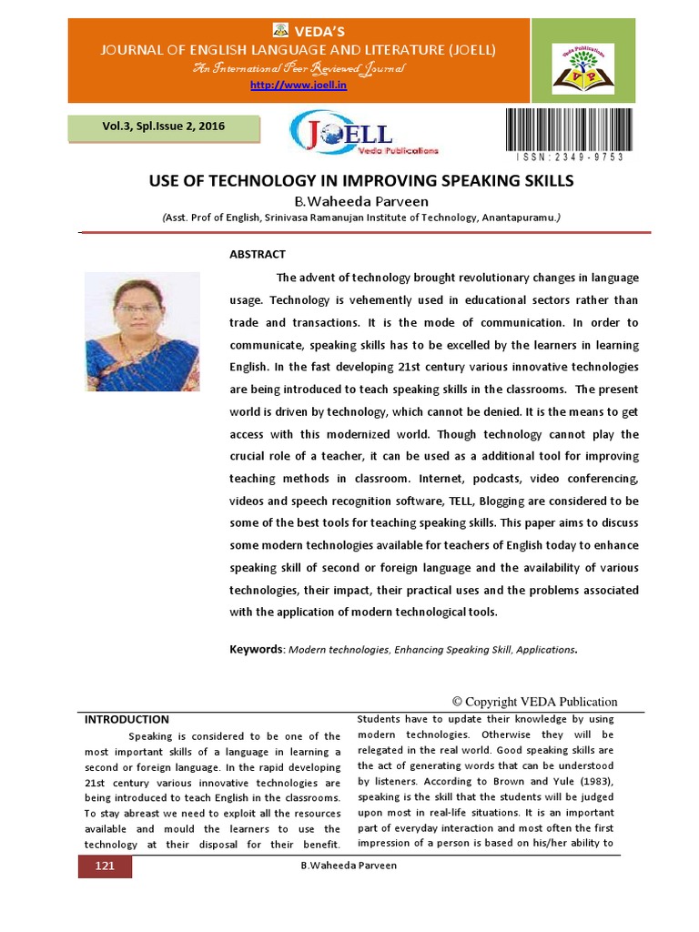 121 124 Use of Technology in Improving Speaking Skills | PDF | Learning ...