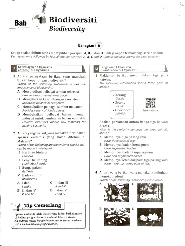 SC Form 2 Chapter 1 Biodiversity Exe | PDF