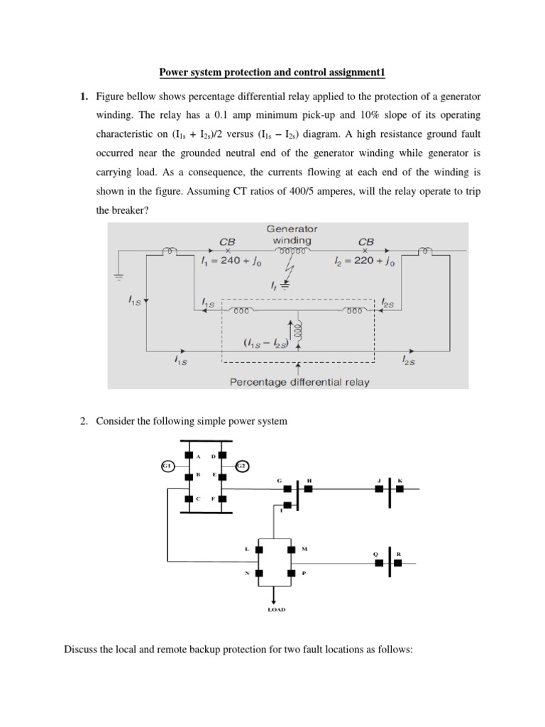 Power System Protection and Control Assignment1 | PDF
