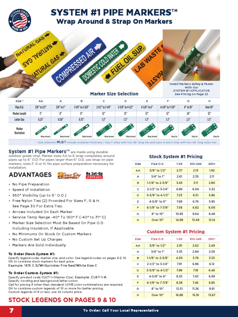 System #1 Pipe Markers™: Wrap Around & Strap On Markers | PDF | Pipe ...