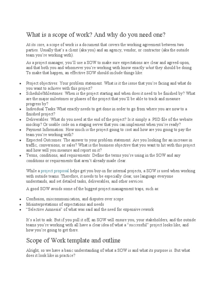 What Is A Scope of Work | PDF | Agile Software Development | Computing