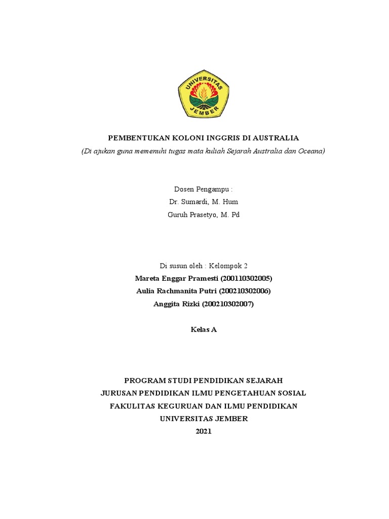 Revisi Makalah Kel 2 Sej Australia | PDF | Ilmu Sosial