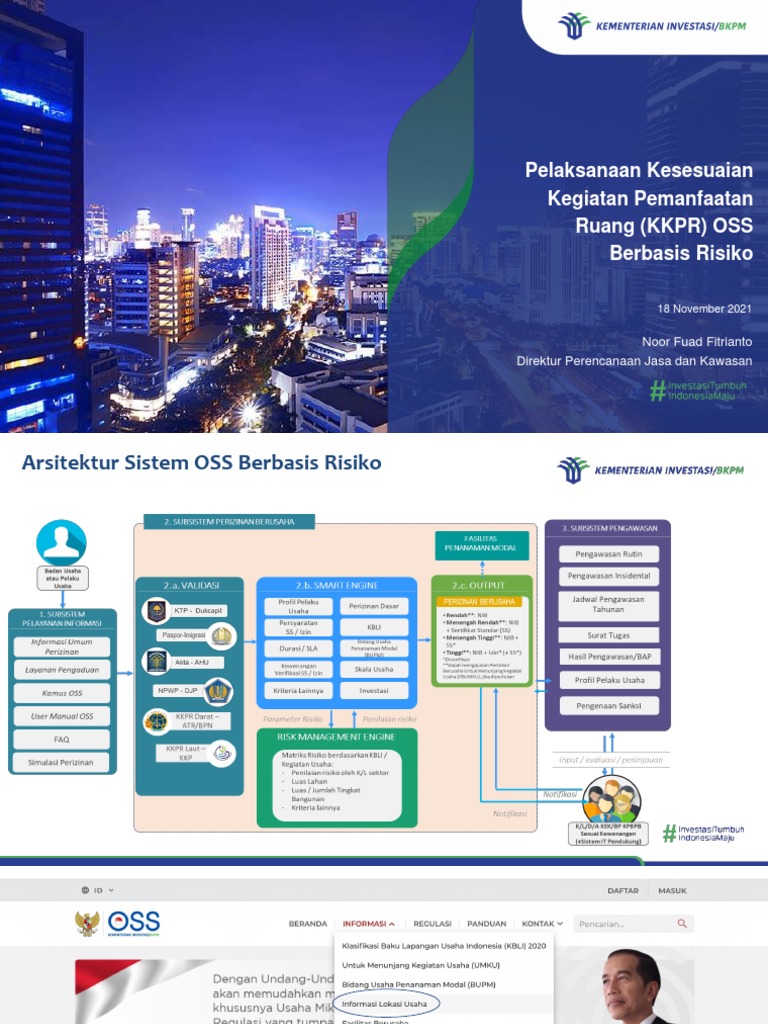 Bahan Kemeninves-PKKPR OSS | PDF