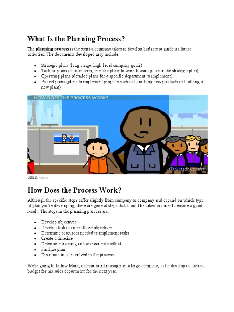 What Is The Planning Process | PDF | Sales | Strategic Planning