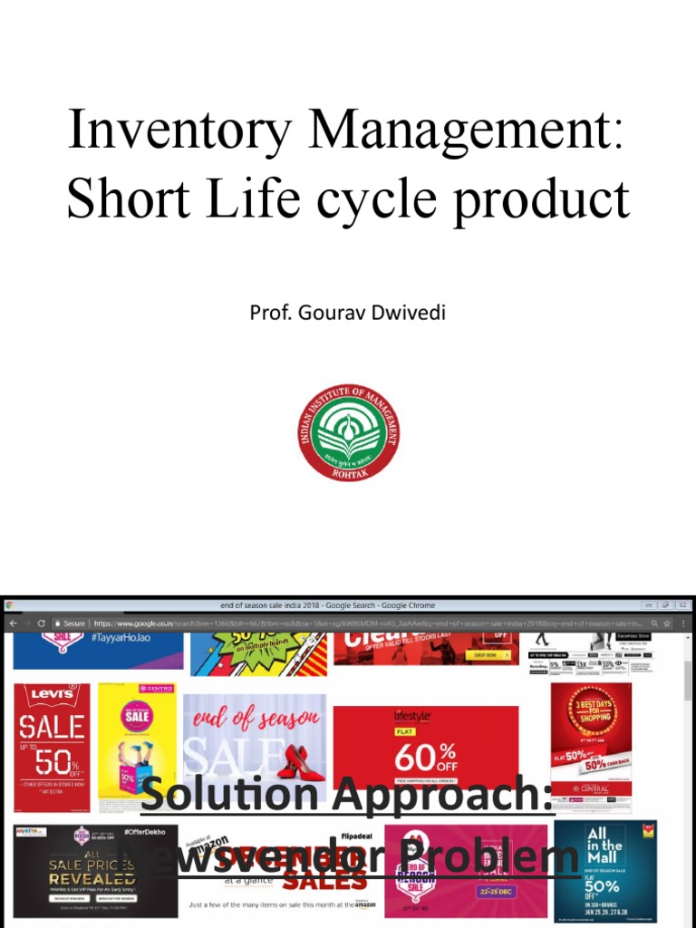 Inventory Management-Short Life Cycle-Newsvendor Problem | PDF ...