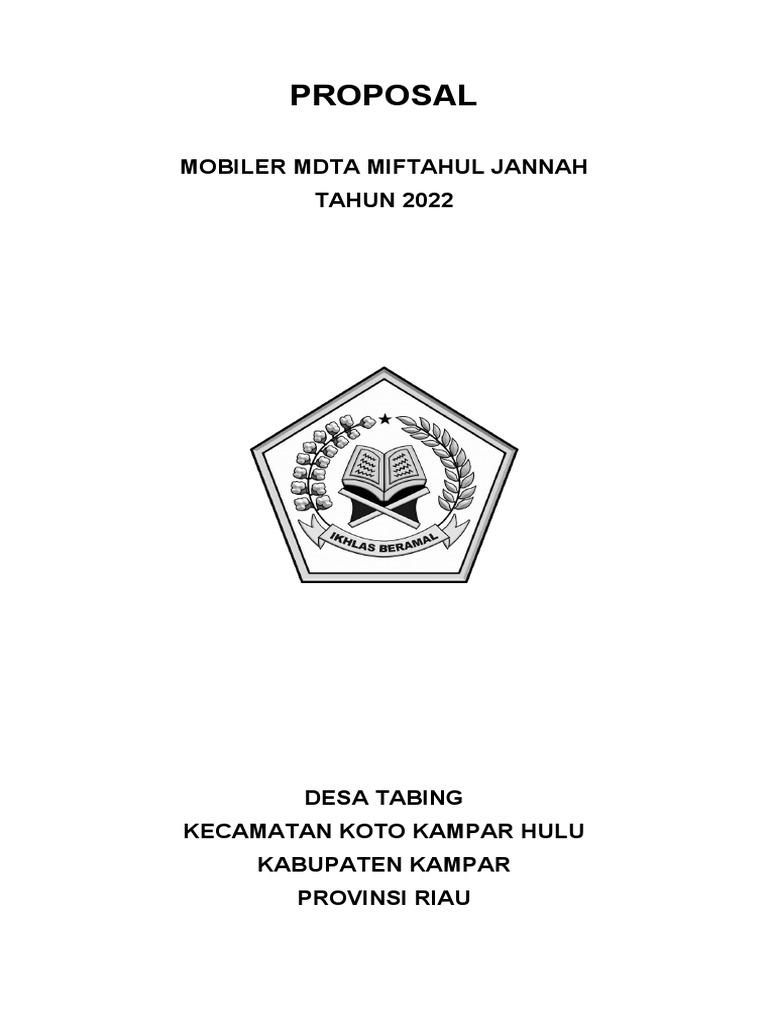 Proposal Mdta Miftahul Jannah | PDF | Karier & Perkembangan | Ilmu Sosial