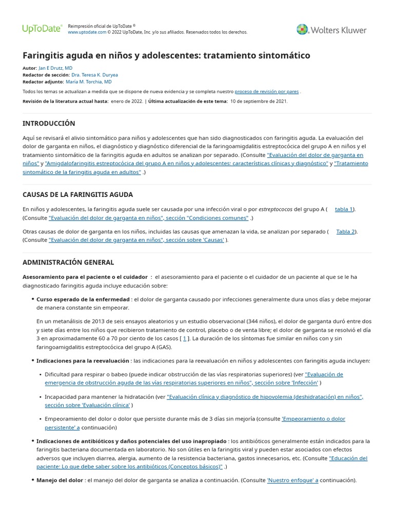 Acute Pharyngitis in Children and Adolescents - Symptomatic Treatment ...