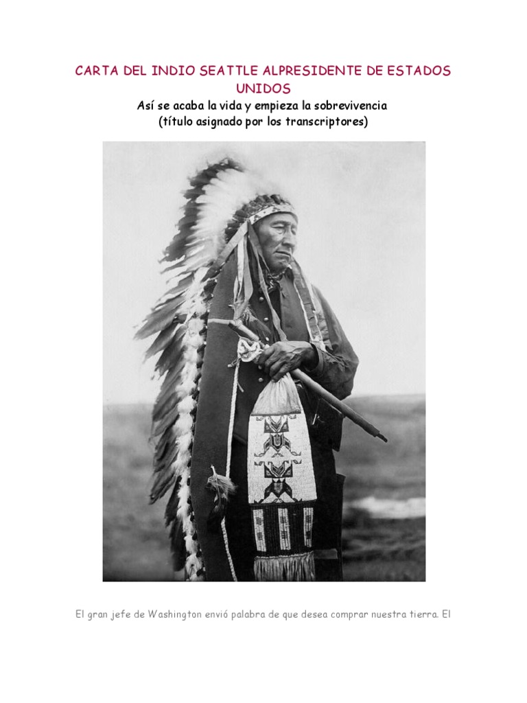 Carta Del Indio Seattle Alpresidente de Estados Unidos | PDF | Tierra