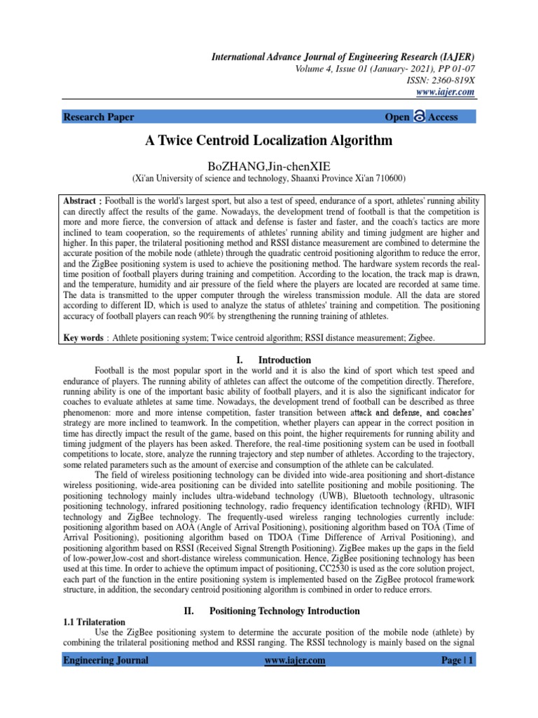 A Twice Centroid Localization Algorithm: Bozhang, Jin-Chenxie | PDF