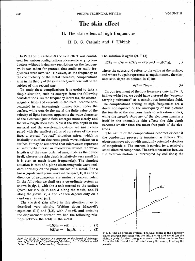 High-Frequency Skin Effect in Metals | PDF | Waves | Electromagnetic ...