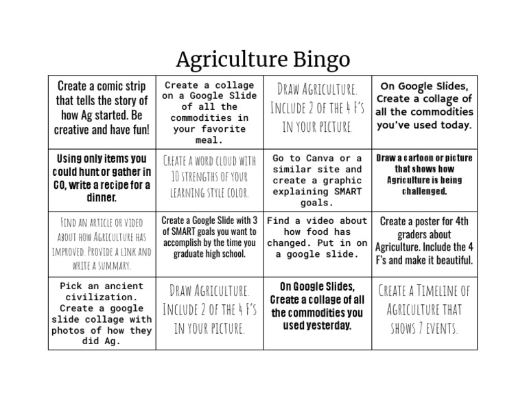 8th Ag Bingo | PDF