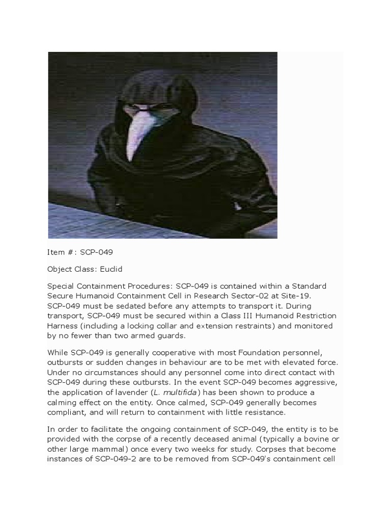 SCP 049 | PDF | Cadaver | Infection