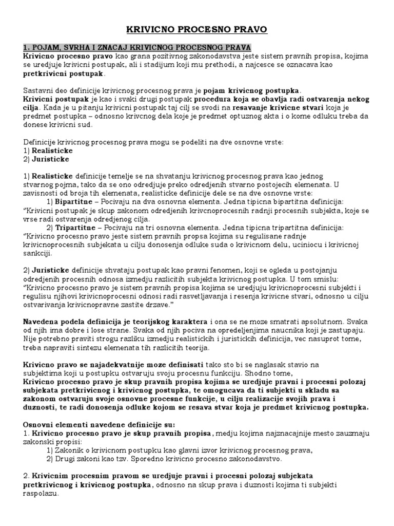 Krivicno Procesno Pravo | PDF