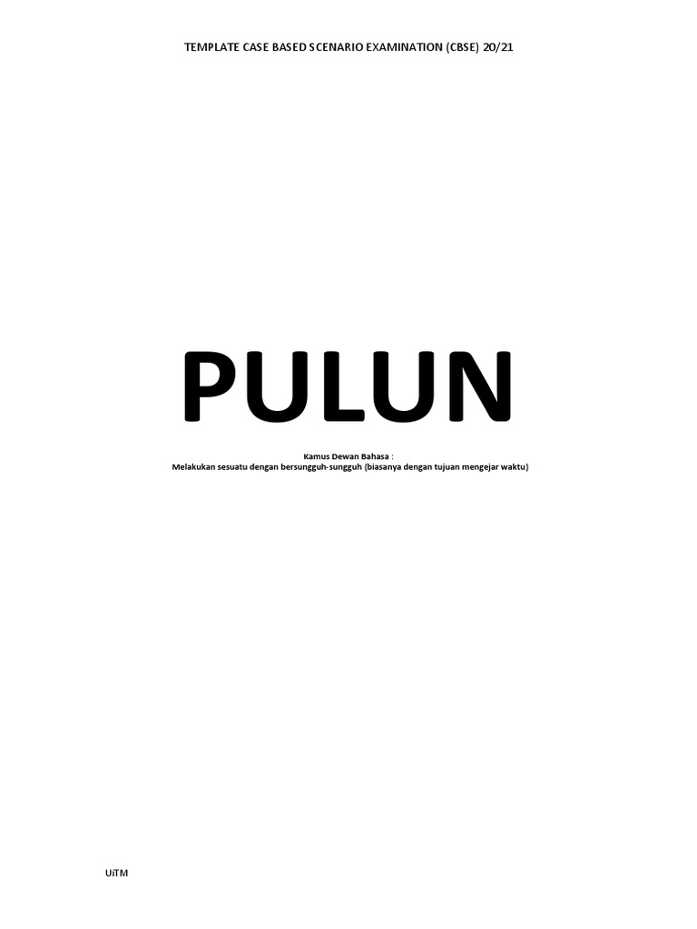 Pulun: Template Case Based Scenario Examination (Cbse) 20/21 | PDF ...