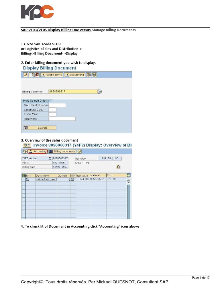 1.go To SAP Tcode VF03 or Logistics - Sales and Distribution - Billing ...