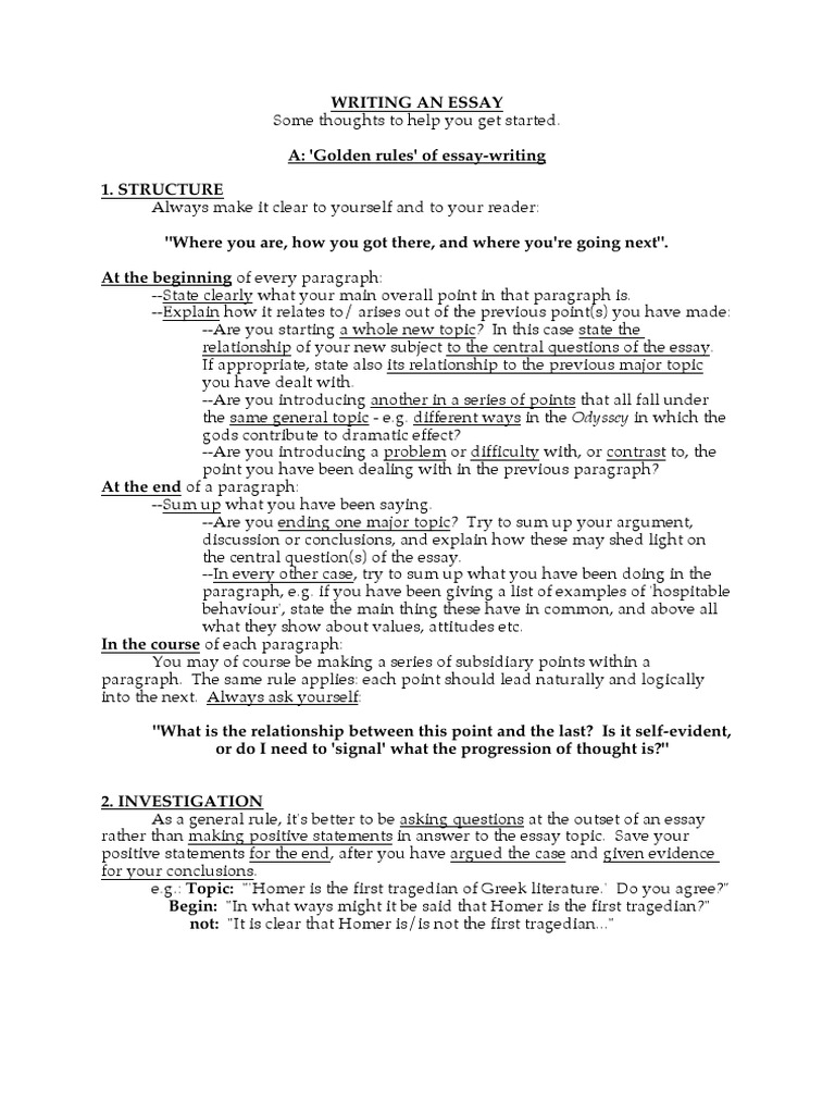 A Guide To Essay Writing | PDF | Argument | Essays