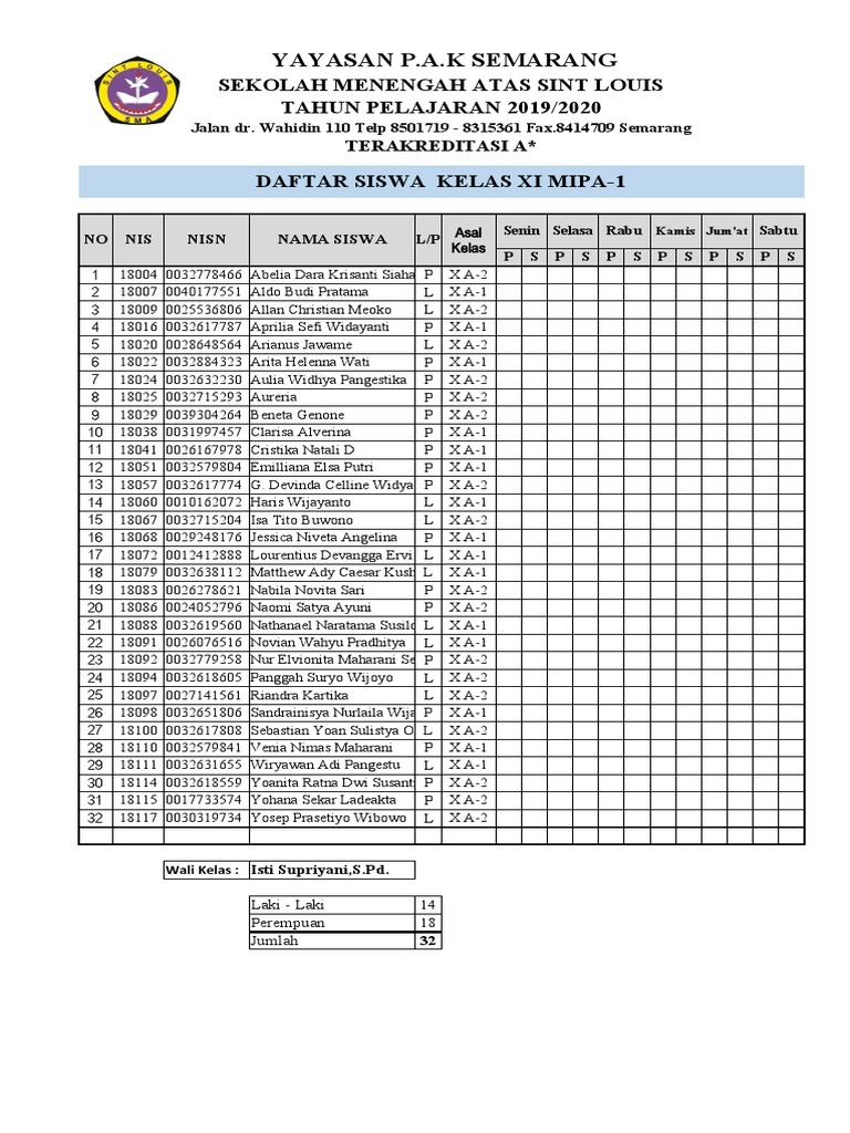 Daftar Siswa 2019 2020 Pdf
